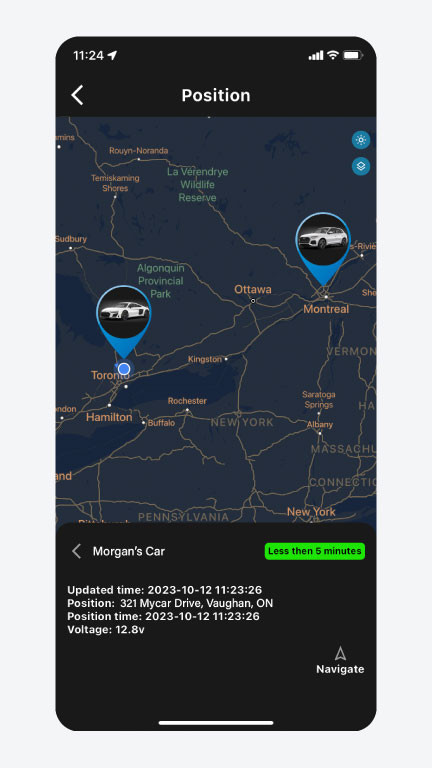 MyCar2 - vehicle smartphone control and tracking.